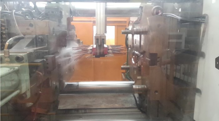 Components of sprayer for die casting machine.